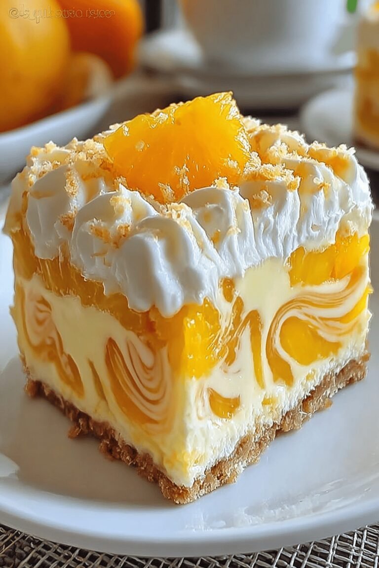 No-Bake Orange Pineapple Swirl Cheesecake Recipe - spoonsway.com