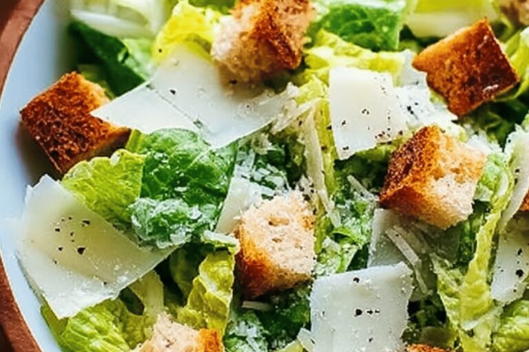 Classic Caesar Salad with Homemade Croutons - spoonsway.com