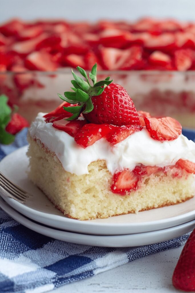 Strawberry Shortcake Dream with Cream Cheese Frosting - spoonsway.com