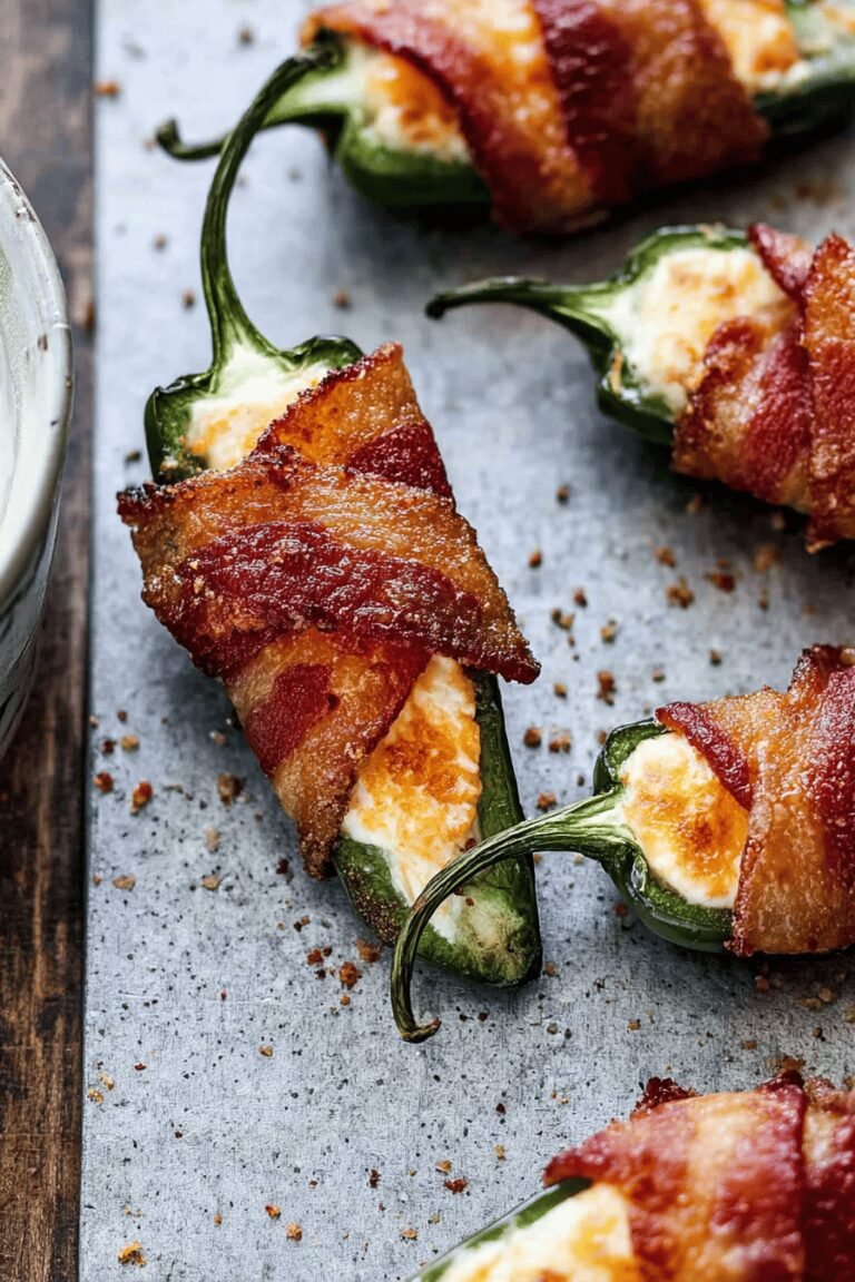 Bacon-Wrapped Jalapeño Poppers with Creamy Filling – spoonsway.com