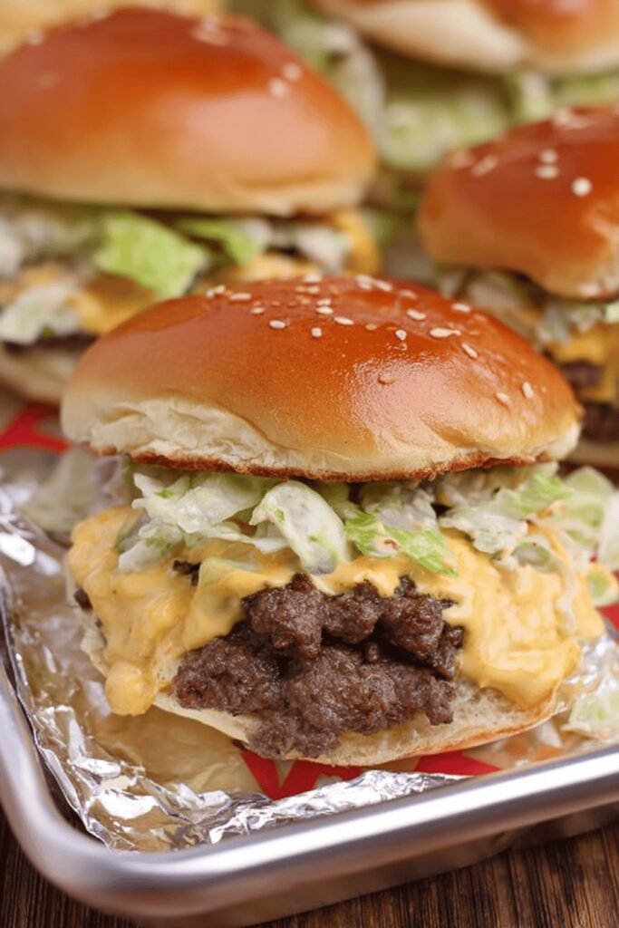 Beefy Cheesy Big Mac Sliders Recipe - spoonsway.com