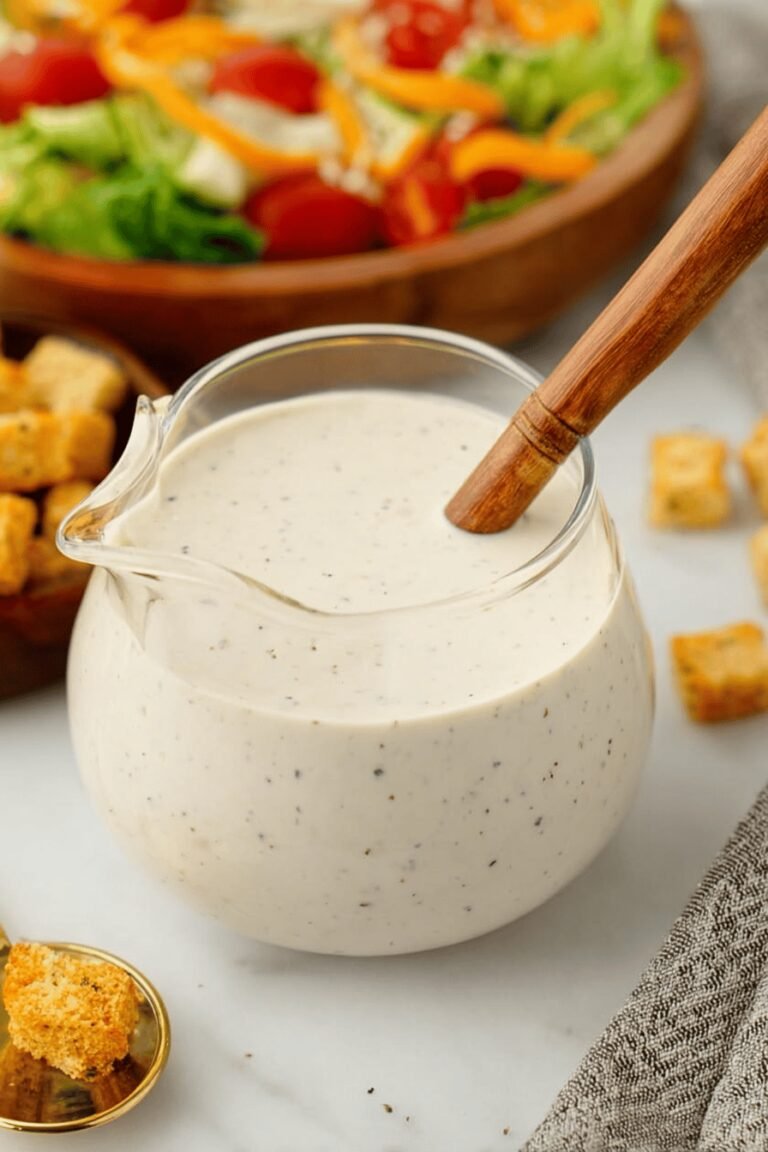 Creamy Parmesan Peppercorn Dressing for Steakhouse Salads - spoonsway.com