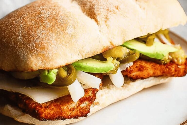 Crispy Chicken Torta Mexicana Sandwich - spoonsway.com