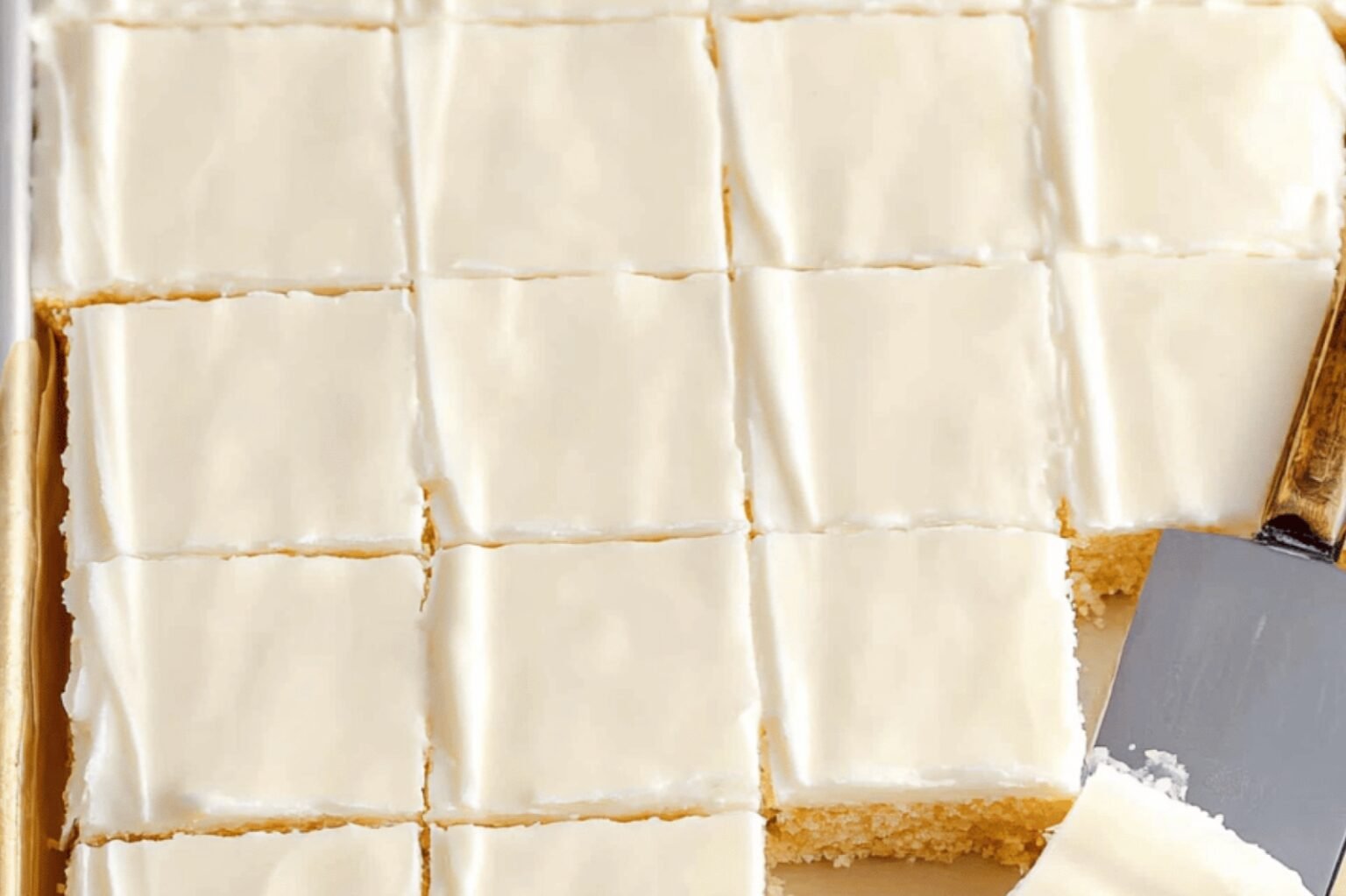 Fluffy White Texas Sheet Cake with Almond Frosting - spoonsway.com