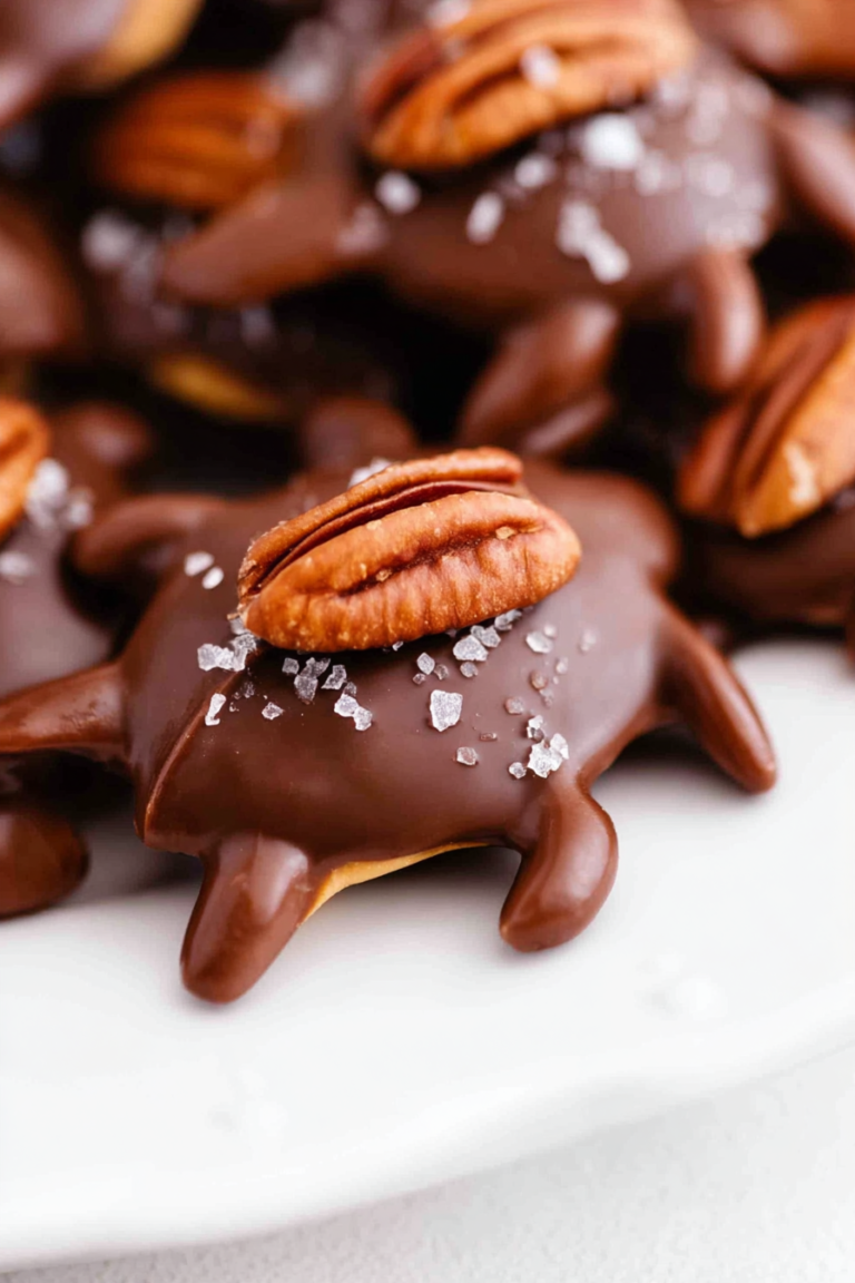 Homemade Chocolate Turtles Recipe - spoonsway.com