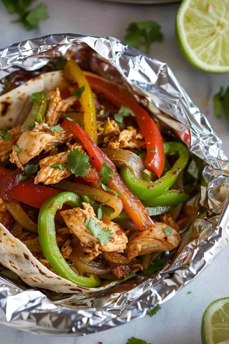 Easy Chicken Fajitas Foil Packets Recipe - spoonsway.com