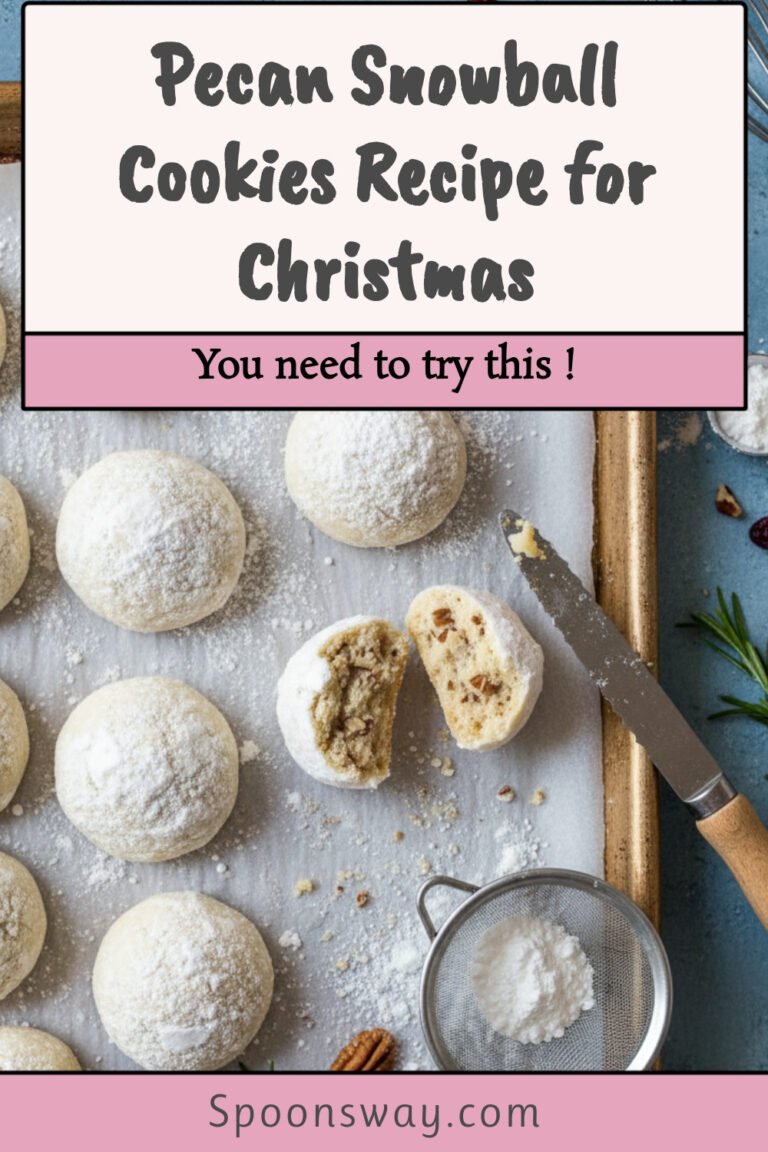 Pecan Snowball Cookies Recipe for Christmas - spoonsway.com